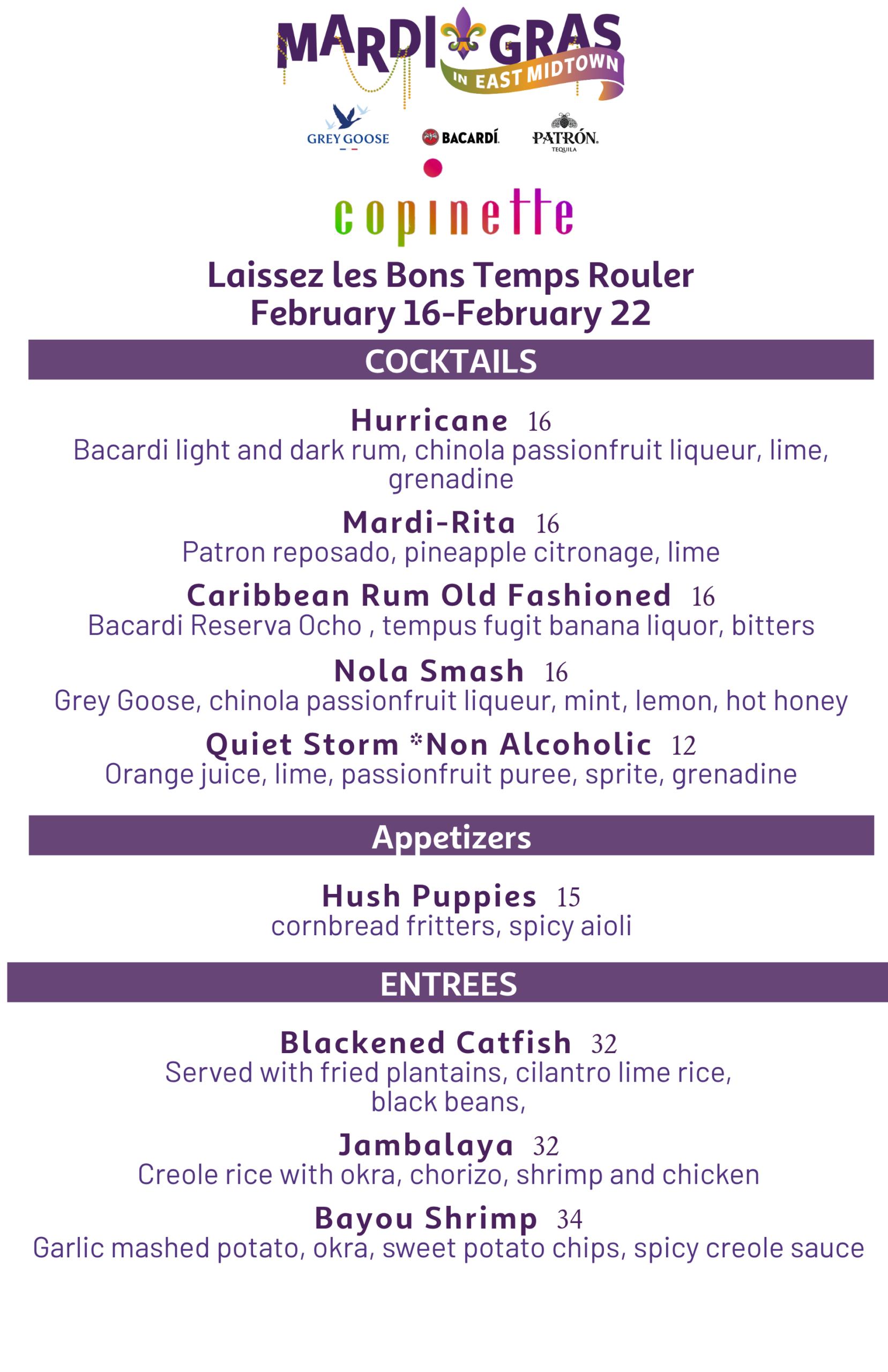 Mardi Gras at Copinette - Copinette Restaurant & Bar NYC